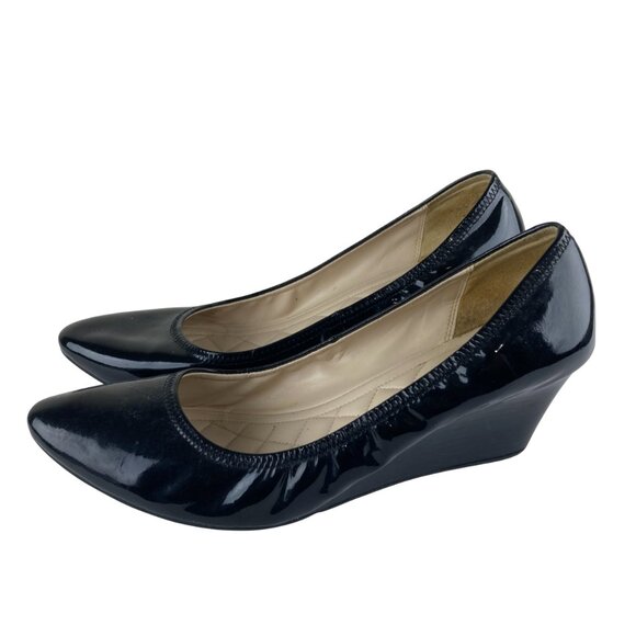 Cole Haan | Shoes | Cole Haan Sz 95 Patent Leather Wedge Heel Dress ...